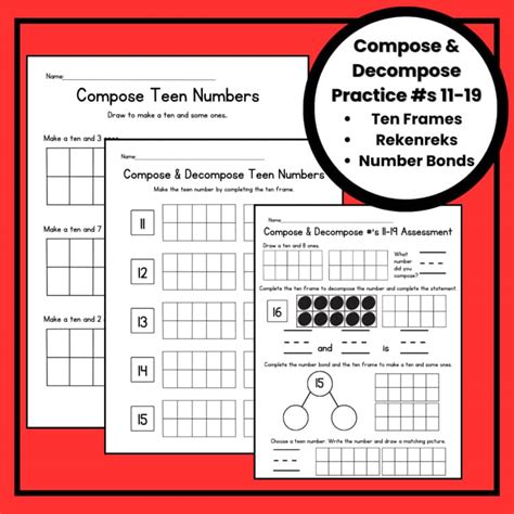 Compose And Decompose Numbers 11 19 Practice And Assessment