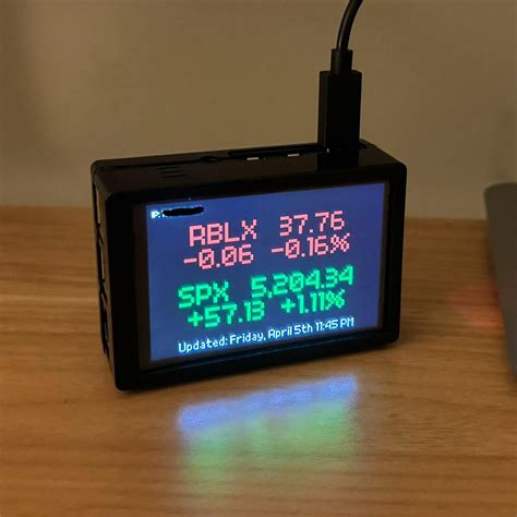 Desk Stock Ticker Project Details Rraspberrypi