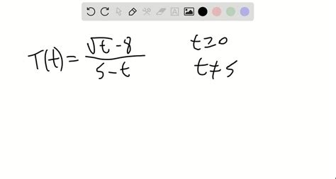 solved find the implied domain of the function t t √ t 8 5 t