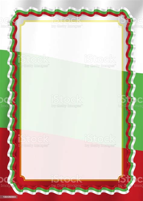 프레임과의 불가리아 깃발 인증서 및 학위에 대 한 서식 파일 요소와 리본 테두리 벡터입니다 공란에 대한 스톡 벡터 아트 및 기타 이미지 Istock