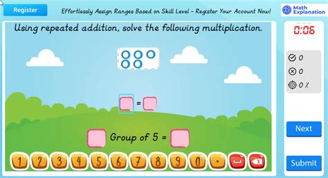 Math Explanation Multiplication As Repeated Addition 5s Engaging Primary Maths Software