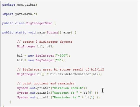 Biginteger中怎么实现除法取余 开发技术 亿速云