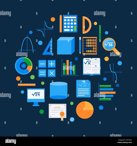 Algebra And Math Vector Round Symbol Mathematics Circular Symbol On