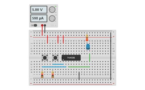 Circuit Design Porta Lógica Xor Tinkercad