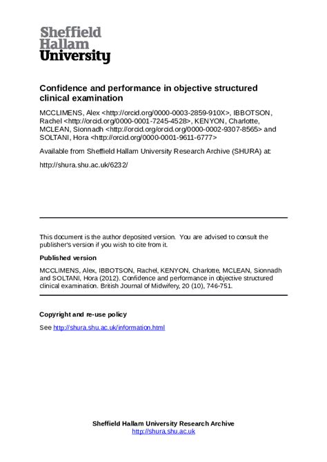 Pdf Confidence And Performance In Objective Structured Clinical Examination