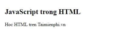 Javascript Trong Html C Ph P V V D Minh H A