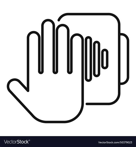 Signature Palm Scanning Icon Outline Royalty Free Vector