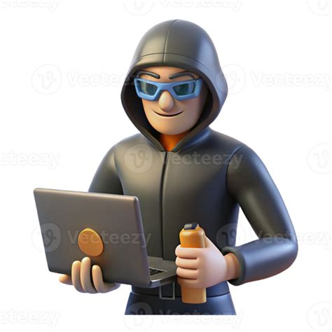 Cybersecurity Hacker 3d Model A Dynamic Depiction Of A Hacker