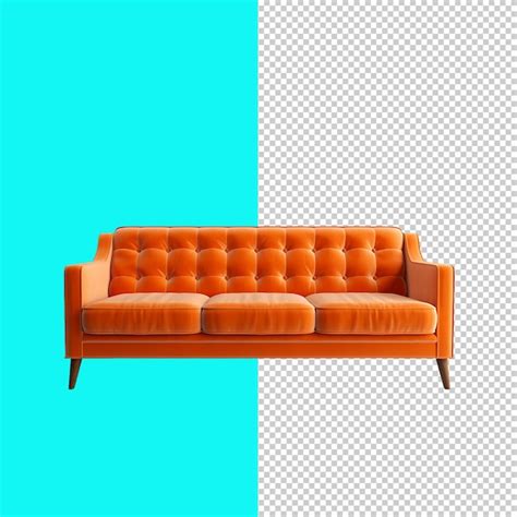 Кожаной диван на прозрачном фоне Png изображение Премиум Ai сгенерированный Psd