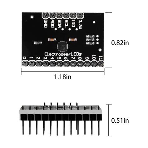 Mpr121 브레이크 아웃 V12 근접 용량 성 터치 센서 컨트롤러 Arduino 용 키보드 개발 보드 모듈 컴퓨터 구성요소