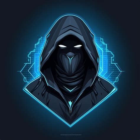 Premium Photo Hooded Hacker Logo Mascot