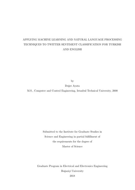 Pdf Applying Machine Learning And Natural Language Processing