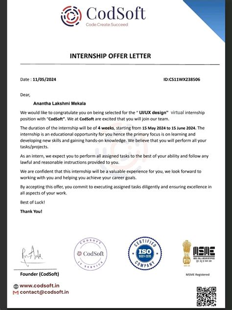 Anantha Lakshmi Mekala On Linkedin Codsoft