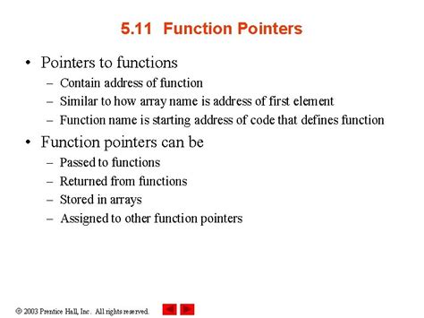 5 11 Function Pointers Pointers To Functions Contain