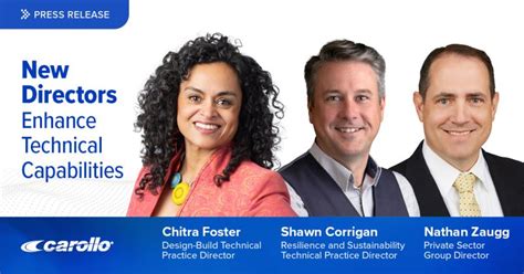 Carollo Engineers Announces New Leadership Appointments Carollo Engineers Posted On The Topic