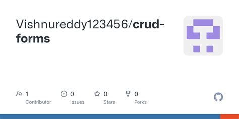 Github Vishnureddy Crud Forms
