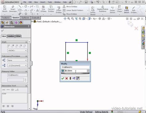 SolidWorks Tutorial How To Dimension Using Equations And Variables In
