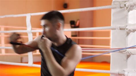 Athletic Male Boxer Doing Punching Exercise Stock Footage Sbv 338251125 Storyblocks