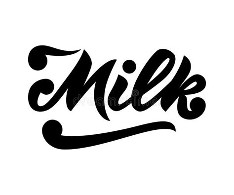 Mano Que Pone Letras A La Leche De La Palabra Aislado Vector Ilustración Del Vector