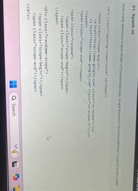 21 Xpath Iii How Many Elements Match Xpath Containsclass Scopey