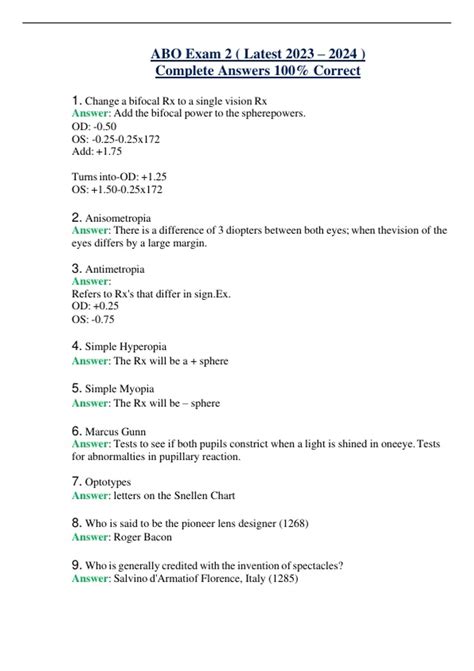 Abo Exam 2 Latest 2023 2024 Complete Answers 100 Correct Abo Stuvia Us