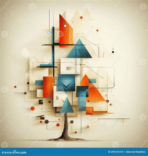 Abstract Illustration Of A Tree With Geometric Shapes Stock Abstract Illustration Of A Tree With Geometric Shapes Stock