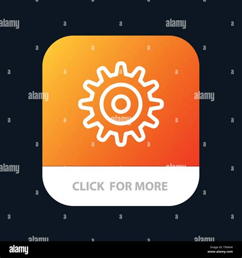 Gear Setting Wheel Mobile App Button Android And Ios Line Version