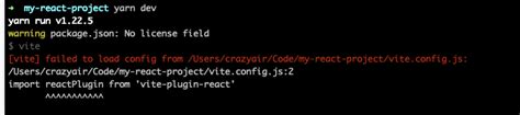 Vite Failed To Load Config From Users Crazyair Code My React Project Vite Config Js Issue
