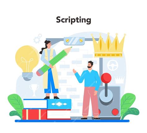 비디오 게임 개발 개념 컴퓨터 게임 디자인의 창조적 인 과정 스크립팅 및 테스트의 디지털 기술 격리 된 평면 벡터 일러스트 레이 션 무료 벡터