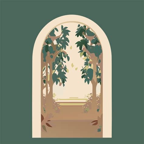 A Small Internal Garden Where You Can See Only The Large Thick Stems Of