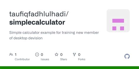 GitHub Taufiqfadhlulhadi Simplecalculator Simple Calculator Example