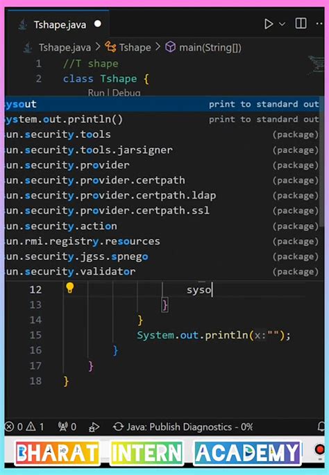 t shape pattern java programming coding codereview codemasters viralshorts shorts