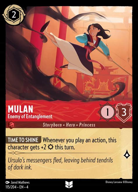 Mulan Enemy Of Entanglement Lorcana Card