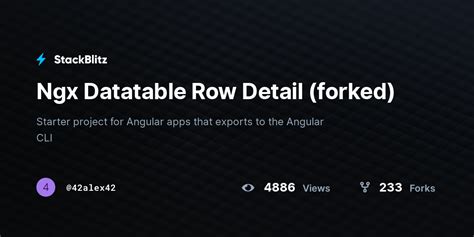 Ngx Datatable Row Detail Forked Stackblitz
