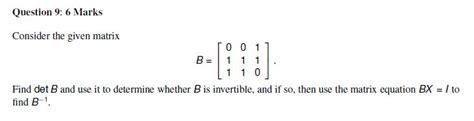 Solved Consider The Given Matrix B Find DetB Chegg