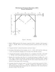 FE4 Pdf Mechanical Systems Dynamics 2015 Exam Simulation Figure 1 Structure 1 Build A FEM