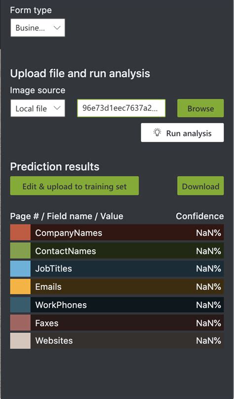 Prebuilt Business Card Does Not Shows Results Correctly · Issue