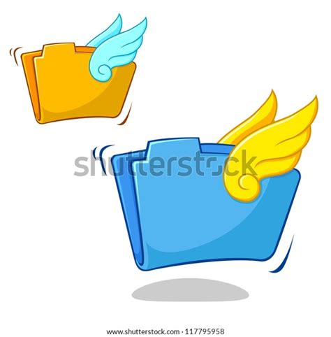 Document Folder Wings Flying Vector Illustration Stock Vector Royalty Free 117795958