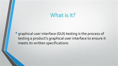 Graphical User Interface Testing GrafinĖs Vartotojo SĄsajos Testavimas Ppt Download
