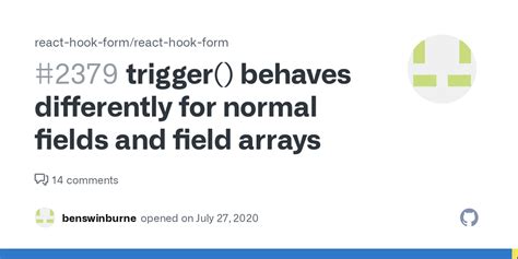Trigger Behaves Differently For Normal Fields And Field Arrays