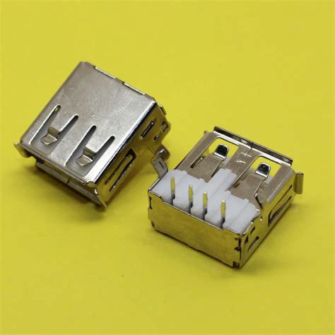 2pcs USB Socket USB Type A Standard Female Soldering Jack Connector USB 90 Degree Bend Feet