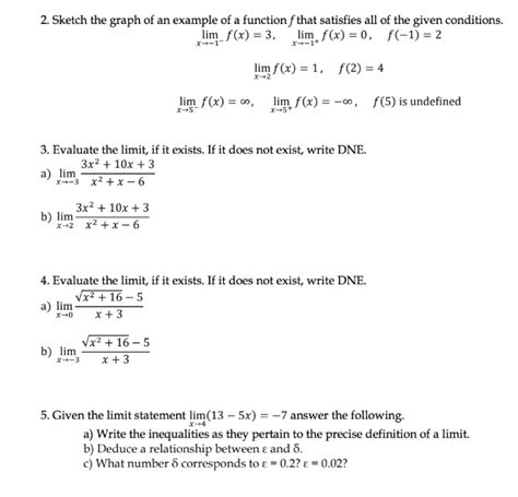 Solved 2 Sketch The Graph Of An Example Of A Function F