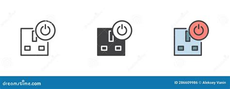 Type G Socket Power Different Style Icon Set Stock Illustration Illustration Of Outline