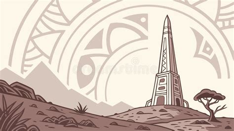 Tribal Tower With Geometric Patterns Vector Design Generative Ai Stock Vector Illustration Of