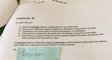 Solved For Each Element Write The Complete Electron Chegg Com