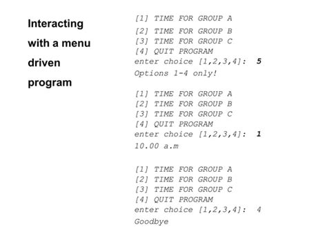 Menu Driven Programs In Java Ppt