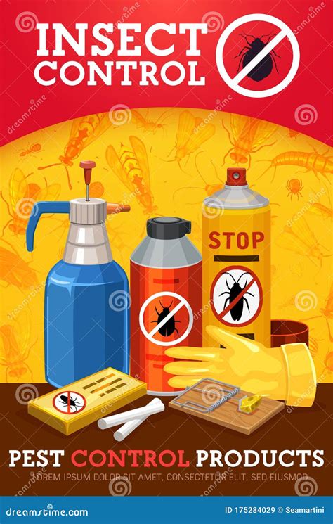 Insecticide And Pesticide Spray Cockroach Chalk Stock Vector