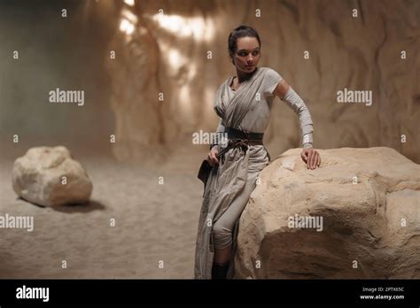 Kyiv Ukraine April 14 2023 Cosplayer Girl Portrays Character Rey