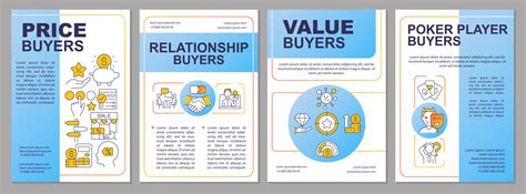 Dealing With Customers Blue Brochure Template Marketing Leaflet Design With Linear Icons