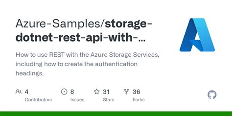 GitHub Azure Samples Storage Dotnet Rest Api With Auth How To Use REST With The Azure Storage